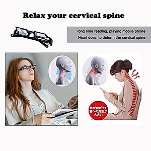 Sigvetan 2022 Lazy Glasses Laying Down Light Prism Glasses Light-weight 90Angle Prism Glasses Neck Relaxer for Lying down Reading and Watching Tv/Phone(Grey)