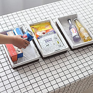 YRJJ Paper Rope Woven Storage Baskets, Delicate Storage Box for Shelves/Bathroom/Kitchen/Living Room/Office Desk/Bedroom. (Cube-Brown)