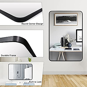 Wall Mirror 30x40 Inch Bathroom Mirror Wall-Mounted Mirror 40 x 30 Vanity Mirror for Vertical or Horizontal Hanging Rectangle Modern Mirror with Black Frame