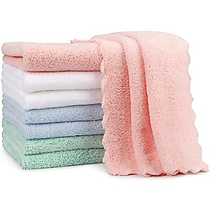 Orighty Burp Cloths for Baby 8 Pack - Super Soft & Highly Absorbent Coral Fleece Baby Burp Cloth - 20 x 10 Inch Gentle & Large Burp Rugs for Baby Sensitive Skin - Burping Cloths for Newborn Essential