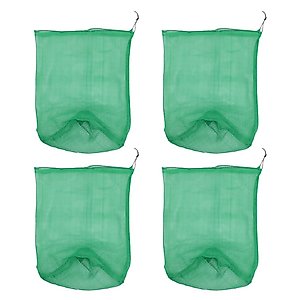 BESPORTBLE 4Pcs Portable Nylon Fishing Net Diving Fish Net Bag Drawstring Fish Catching Net