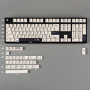 Gliging White Japanese Keycaps 133 Keys Cherry Profile Keycap Set PBT DYE-Sub Suitable for 60/64/65/68/87/98104 Mechanical Keyboard