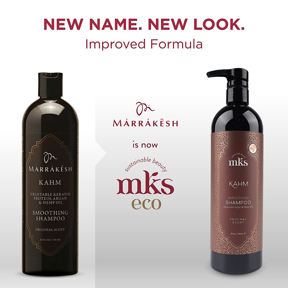 MKS eco Kahm Smoothing Shampoo, Original Scent - 25 fl oz - Cleanse, Moisturize & Repair Hair - With Moroccan Argan Oil, Hemp Seed Oil & Vegetable Keratin Protein - Vegan, Cruelty Free