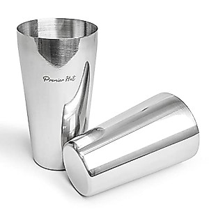 Cocktail Shaker Set Bartender Kit by Premier Hut - 22 oz and 25 oz Stainless Steel Boston Shakers - Drink Mixer Martini Shaker Set - 2 Piece Mixology Bartender Kit