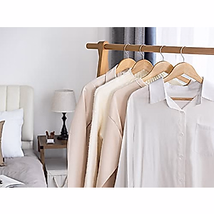 StorageWorks Wooden Coat Hanger, 20 Pack Heavy Duty Clothes Hangers, Natural Wood Color, Natural Wood Hangers for Shirts, Jackets, Pants, Suits