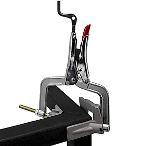 JointMaster, 90 Degree, Angle Clamping Tool, Throat Depth: 3", Max Capacity: 1-1/4", OAL: 8-1/2", Single Hand T-Joint Clamp Tool, PL634 & 6" Pipe Pliers, Two Fixed V-Pads, Throat Depth: 2″