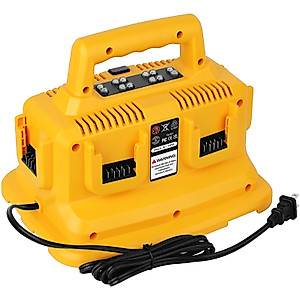6-Ports Charger Replace for Dewalt 20V MAX Battery Charger DCB104 Charging for Dewalt 20V MAX / 60V Flexvolt Battery with 6 LED Indicators