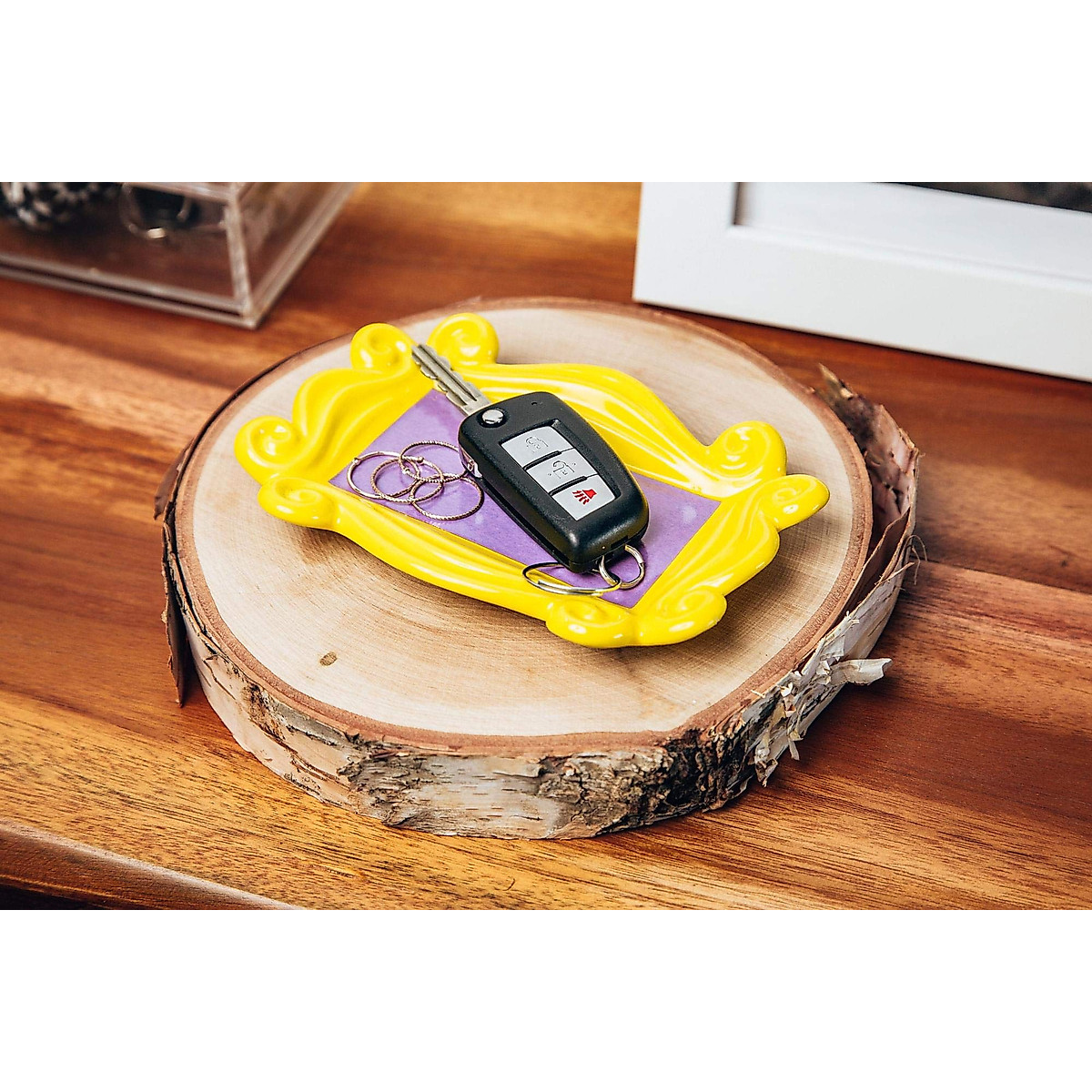 Ukonic Friends TV Show Ceramic Trinket Tray | Authentic Replica Of Monica Geller's Picture Frame Peephole | Decor Accent And Storage Dish For Jewelry, Accessories, Keys, Small Valuables | 4 x 6 Inches