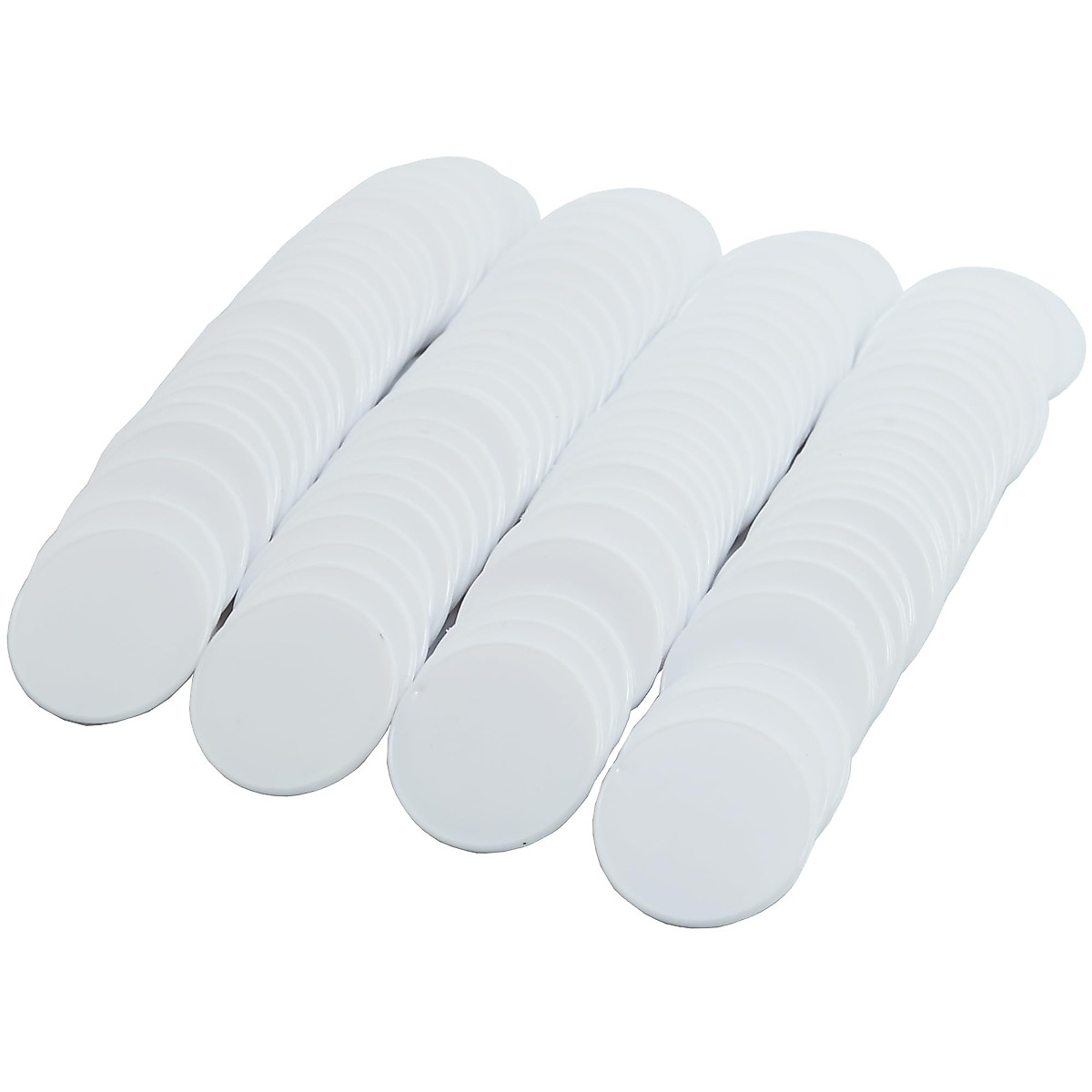 Smartdealspro 100pcs 32mm/1.26 Inch Opaque Plastic Learning Counters Disks Mini Poker Chips Game Tokens with Storage Box (White)