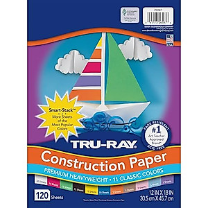 Tru-Ray Sulphite Construction Paper, 12 x 18 Inches, Assorted Color, 120 Sheets