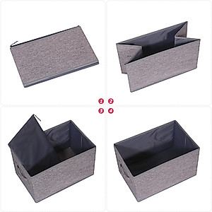 TENABORT 5 Pack Large Foldable Closet Storage Bins with Handle, Fabric Storage Organizer Cube Colth Containers Linen Box Shelf Baskets for Clothes Clothing Shelves Wardrobe Home Office