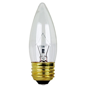 Feit Electric Bp25etc Incandescent Chandelier Light Bulb, 25 Watts, 120 Volt (Pack of 6)