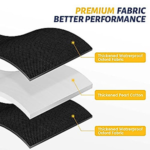 funomo RV Door Window Shade, New Model Foldable Velcro RV Blackout Window Cover, UV Rays Protection Camper Trailer Door Window Cover, Waterproof Thickened Oxford Fabric (Black-B)