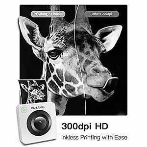 paperang P3 Portable Printer, 300 DPI Thermal Label Printer, Wireless Bluetooth Printer, Supports 3-Inch (80mm) Inkless Printing for Labels, Stickers, Images, QR Codes, and More - White