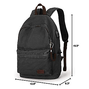 Canvas Backpack Lightweight Travel Daypack Student Rucksack Laptop Backpack One_Size