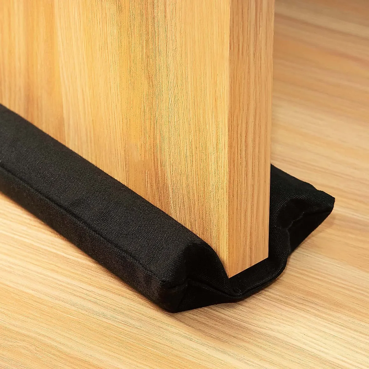 Marwood Under Door Draft Stopper 30-38" Adjustable Wind Stopper for Door & Window, Foam Door Sweep Air & Noise Blocker for Bottom of Doors Double Side Seal - Black