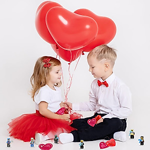 WODMAZ Valentines Day Gifts for Kids, 24 Pack Valentines Day Cards with Building Blocks PreFilled Hearts Box for for Boys Girls School Classroom Gift Exchange, Valentines Party Favors