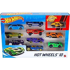 Ultimate Hot Wheels Crashing Action with the Criss Cross Crash Track Set! [Amazon Exclusive] & Set Of 10 1:64 Scale Toy Trucks And Cars For Kids And Collectors (Styles May Vary) [Amazon Exclusive]