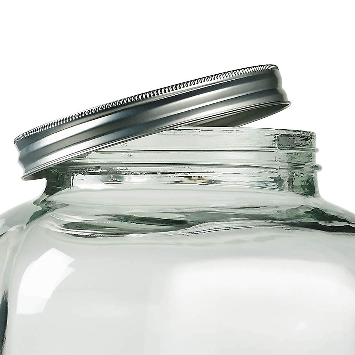 Mason Craft & More Drinkware Collection- Durable Glass Beverage Glassware, 3 Gallon Mason Drink Dispenser With Leak Proof Spigot and Screw On Metal Lid