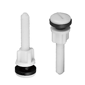 Toilet seat Bolts Screws Replacement for Fixing The Top Toilet Seat, Toilet Seat Parts Including Screw and Nut for Top Mount Toilet Seat Hinges, White Plastic 4 Pack