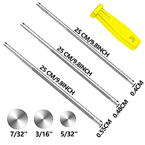 Chumia 6 Pcs Chainsaw Chain File with 3 Plastic Handles for Sharpening Chainsaw File Kit Sharpening Round Files (5/32 7/32 3/16 Inch)