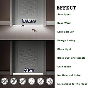 Door Sweep for Bottom of Door, Adhesive Silicone Rubber Door Sweep with Brush, 39" Adjustable Door Draft Stopper - White