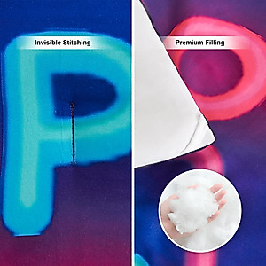 Koniroom Gaming Comforter Set Full/Queen Size, Gamer Bedding Sets for Kids Teen Boys with Play Everywhere Game Contoller Themed Printing, Reversible Comforter 3 Pieces with 2 Pillow Shams