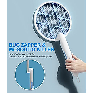 Electric Fly Swatter 2 Pack, Electric Bug Zapper, Mosquitoes Trap Lamp & Racket, 3,500Volt Mosquito Killer Fly Zapper w/ Purple Light Attractant for Home Indoor Outdoor, Large Size