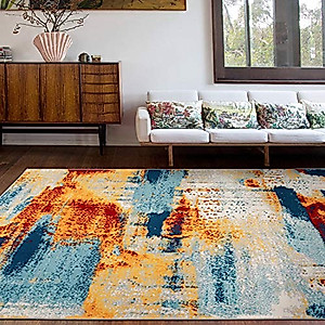 Rugshop Sky Collection Novel Abstract Area Rug 5' x 7' Multi