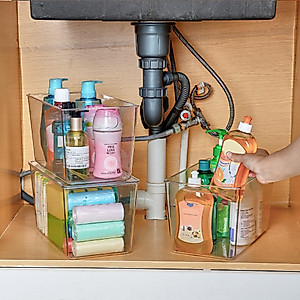 Vtopmart 6 Pack Clear Stackable Storage Bins with Lids,XLarge Plastic Containers with Handle for Pantry Organizer and Storage,Perfect for Kitchen,Fridge,Cabinet, Closet,Bathroom Organization