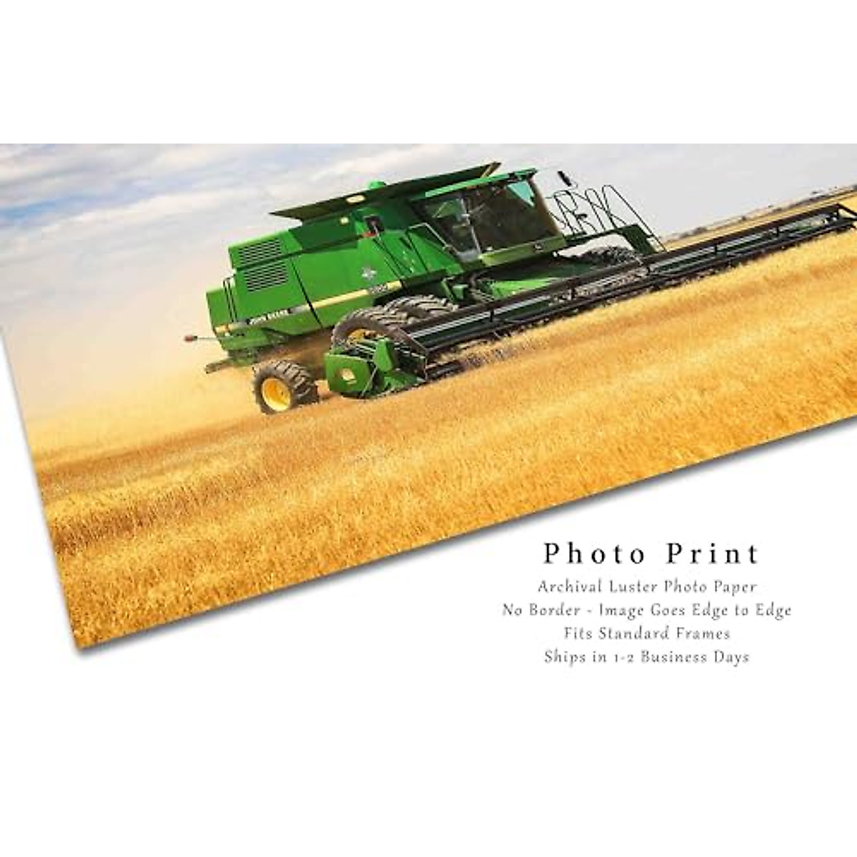 Farm Photography Print (Not Framed) Picture of Combine Cutting Wheat During Harvest in Colorado Country Wall Art Farmhouse Decor (16" x 20")
