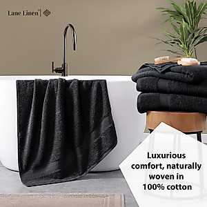 LANE LINEN Bath Sheets Bathroom Towel Set- 2 Pack 100% Cotton Extra Large Towels, Oversized Luxury Towels Set, Shower Sets for Bathroom, 35x66 - Black