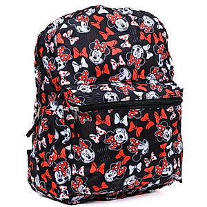Disney Minnie Mouse 16" Backpack Front Pocket All Over Print School Bag