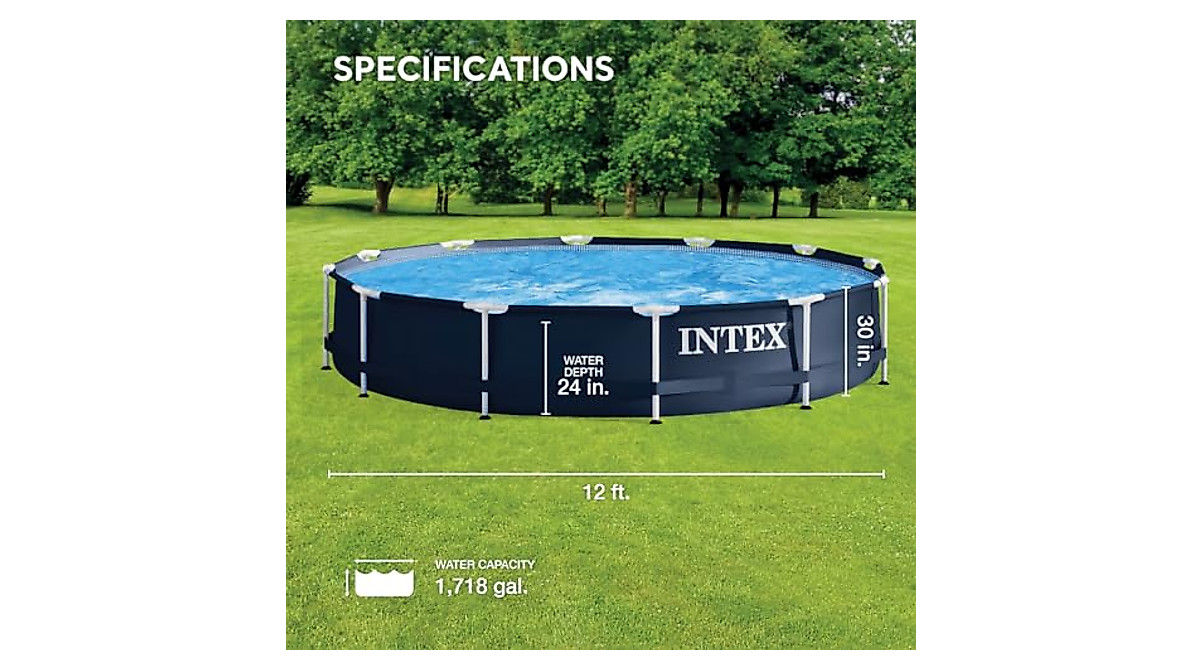 Intex 12ft Metal Frame Above Ground Pool - Easy Setup