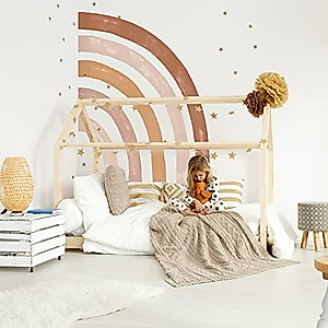 Haull 3 Pcs Large Rainbow Wall Decals Stickers Peel and Stick, Half Rainbow Boho Wall Sticker for Girls Kids Bedroom Decor Wallpaper Wall Decor for Kids Room Nursery Playroom, 78.74 x 47.24 Inch