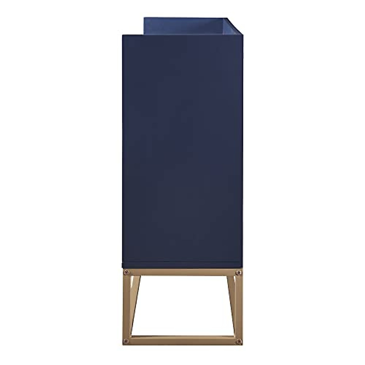 RuiSiSi Modern Sideboard Cabinet Wood Rebound Device Straight-Opening Doors Kitchen Sideboard Buffet Storage Cabinet Narrow Console Table for Entryway Metal Leg, Navy