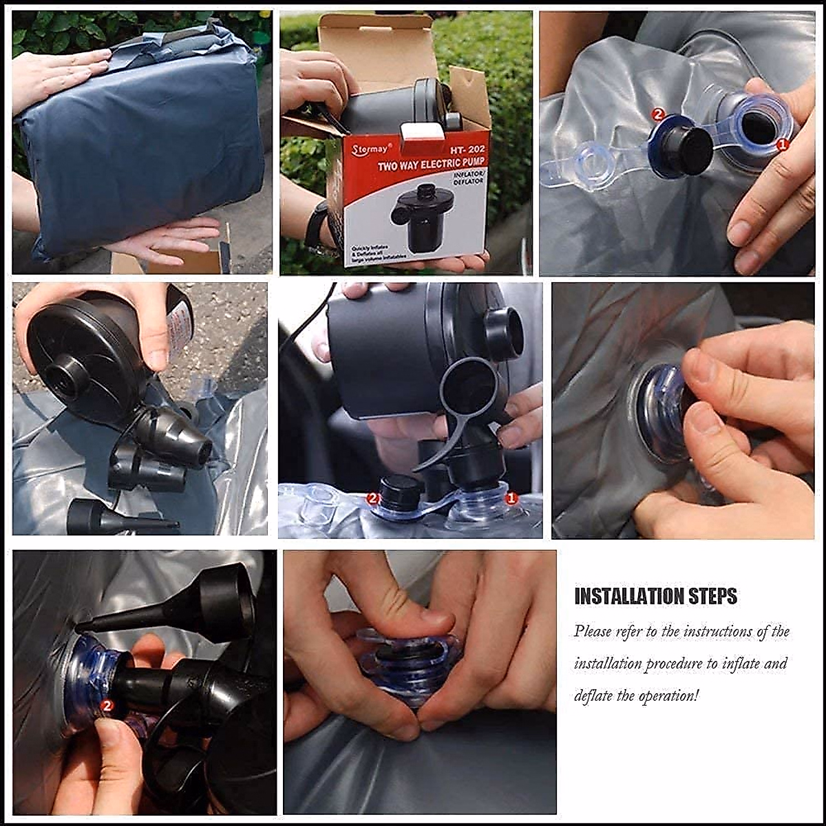 FBSPORT Bed Car Mattress Camping for Sleeping Travel Inflatable Air Universal SUV Extended Couch with Two Pillows