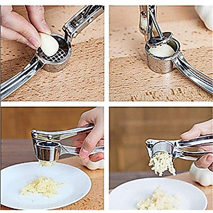 Garlic Press Mincer Ginger Crusher Squeezer Heavy Duty Metal Garlic Presser Chopper Slicer (Classic)