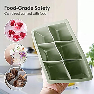 Excnorm Ice Cube Trays 3 Pack - Large Size Silicone Ice Cube Molds with Removable Lids Reusable and BPA Free for Whiskey, Cocktail, Stackable Flexible Safe Ice