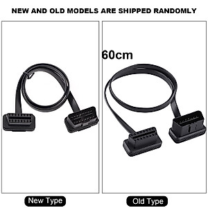 Yosoo Health Gear OBD2 Cable Adapter, OBD2 Extension Cable Car Auto OBD2 Flat Diagnostic Cable 16 Pin Male to Female Flat Two Pin Connector Diagnostic Adapter(60CM)