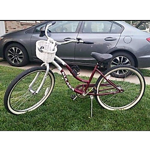 Bicycle Basket Strap-On Front Handlebar Bike Riding Storage Lady Shop Wicker