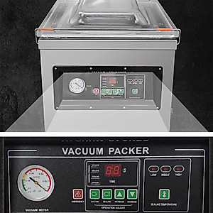 CENAP Commercial Chamber Vacuum Sealer, Chamber Vac Pack Machine, Heavy Duty Food Sealing Maker with Vacuum Indicator, 10m3/h Pump Displacemen Compact Design, for Dry and Wet Food/Powders/Liquids