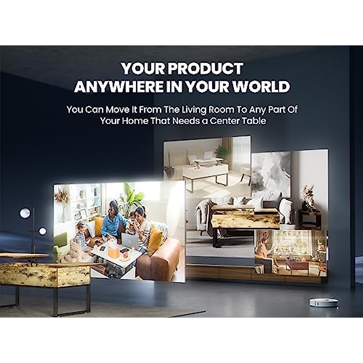 VEELOK Lift Top Coffee Table for Living Room with Hidden Storage Compartment on Rolling Wheels, 3-Way Slide Desktop Drawer Modern Coffee Tables, 43.3" Wood Coffee Table, 440lbs Max Weight, Gray Oak