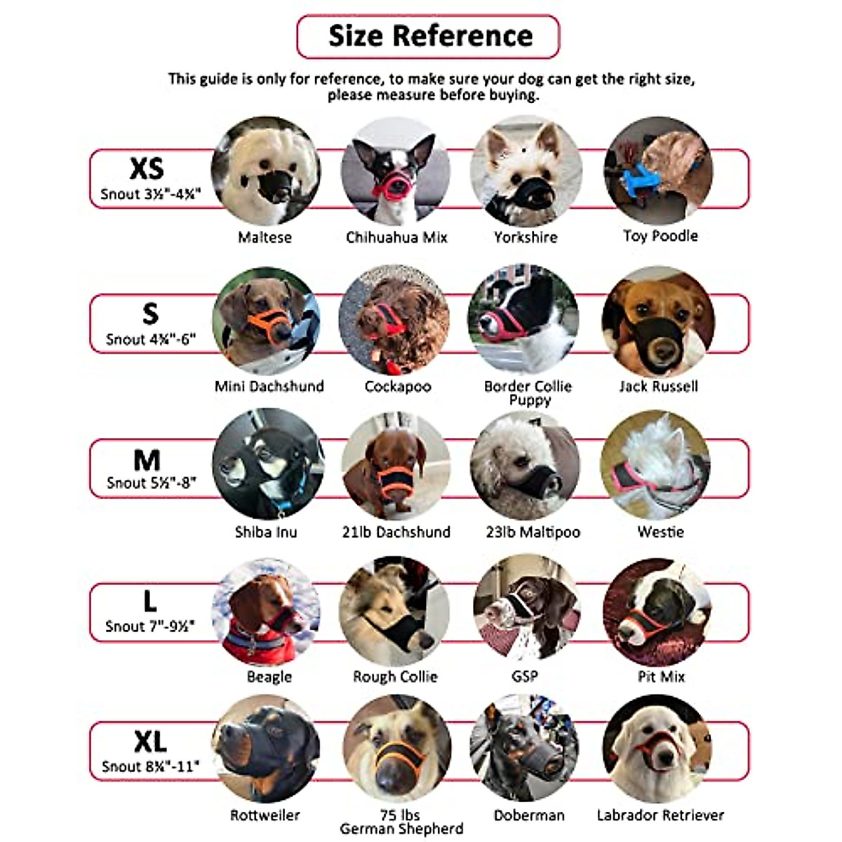 Dog Muzzle Anti Biting and Chewing, with Comfortable Mesh Soft Fabric and Adjustable Strap, Suitable for Small, Medium and Large Dogs