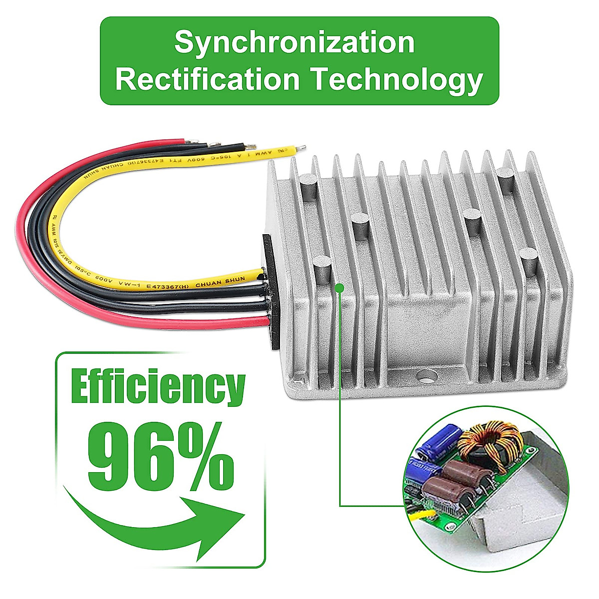 DC Buck Converter 8v-40v to 12V 6a 72W Automatic Buck Boost Power Converter Regulator Waterproof Module Transformer for Golf cart