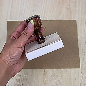 Personalized Rubber Hand Stamp, Wood Handle with Custom Logo | Multiple Size Options Available | Upload Your Own Logo (3"x4")