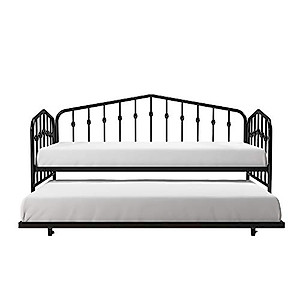 Novogratz Bushwick Metal Daybed & Trundle, Twin Size Frame, Black
