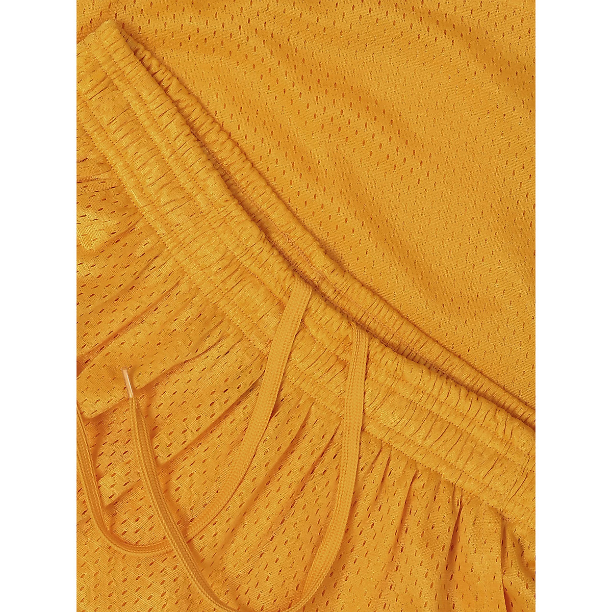 Hat and Beyond Mens Mesh Shorts Elastic Sports Gym Performance Workout Boxing Jersey Basketball Pants (X-Large, 1ih01_Yellow)