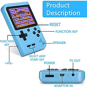 YELLAMI Retro Handheld Game Console with 400 Classical FC Games-3.0 Inches Screen Portable Video Game Consoles with Protective Shell-Handheld Video Games Support for Connecting TV & Two Players