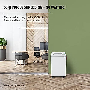 ideal 2503 Strip Cut Centralized Office Paper Shredder, Continuous Operation, 19-21 Sheets, 20 Gallon Bin, Shred Staples/Paper Clips/Credit Cards/CD/DVDs, 3/4 HP Motor, P-2 Security Level